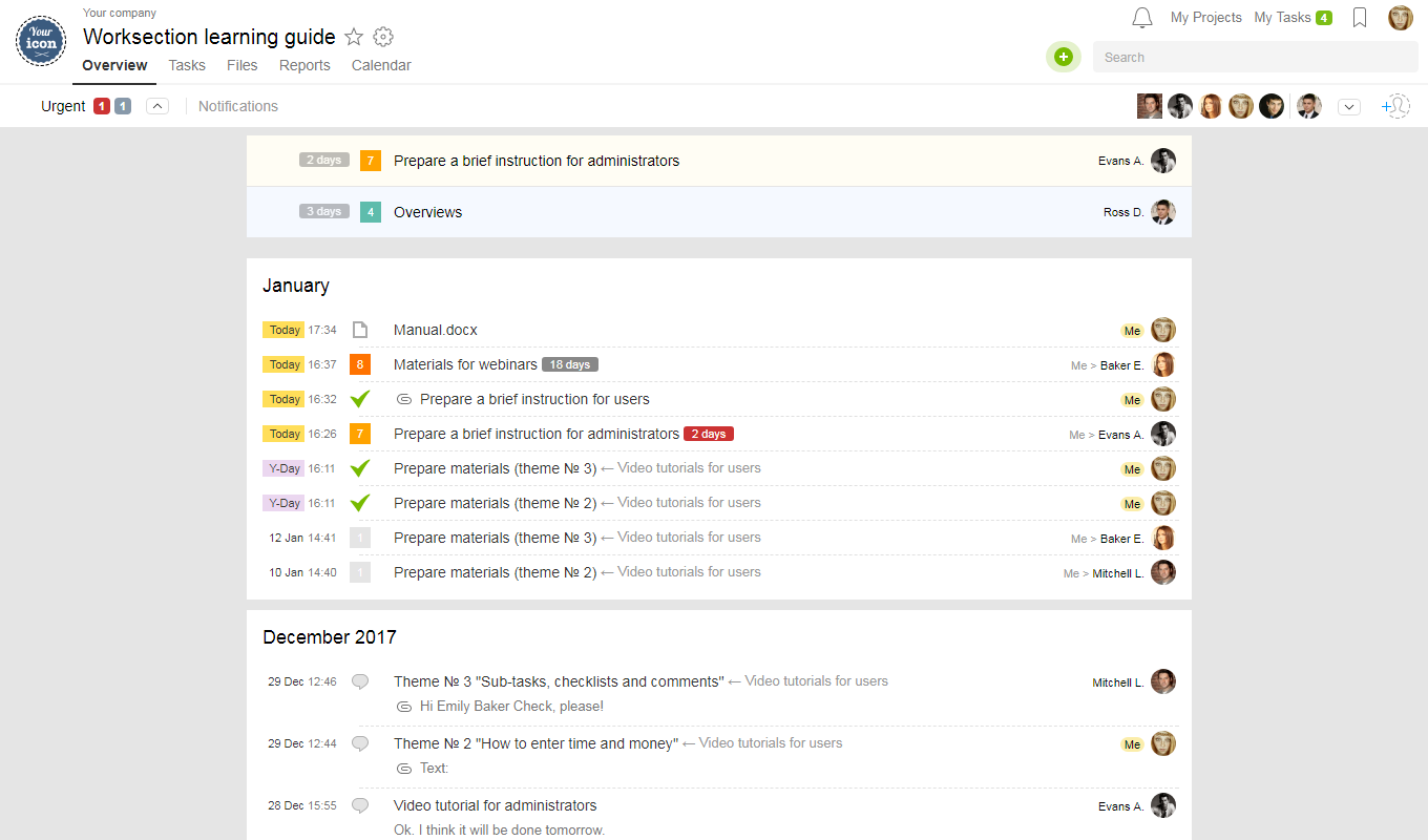 System overview. Worksection - project management & time planning, free ...