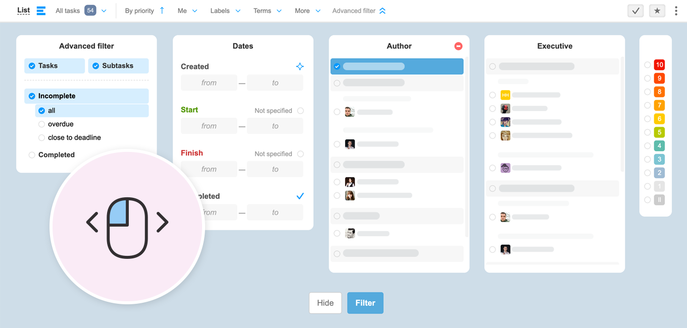 Colors and Labels of Projects, Filters and Other Improvements ...