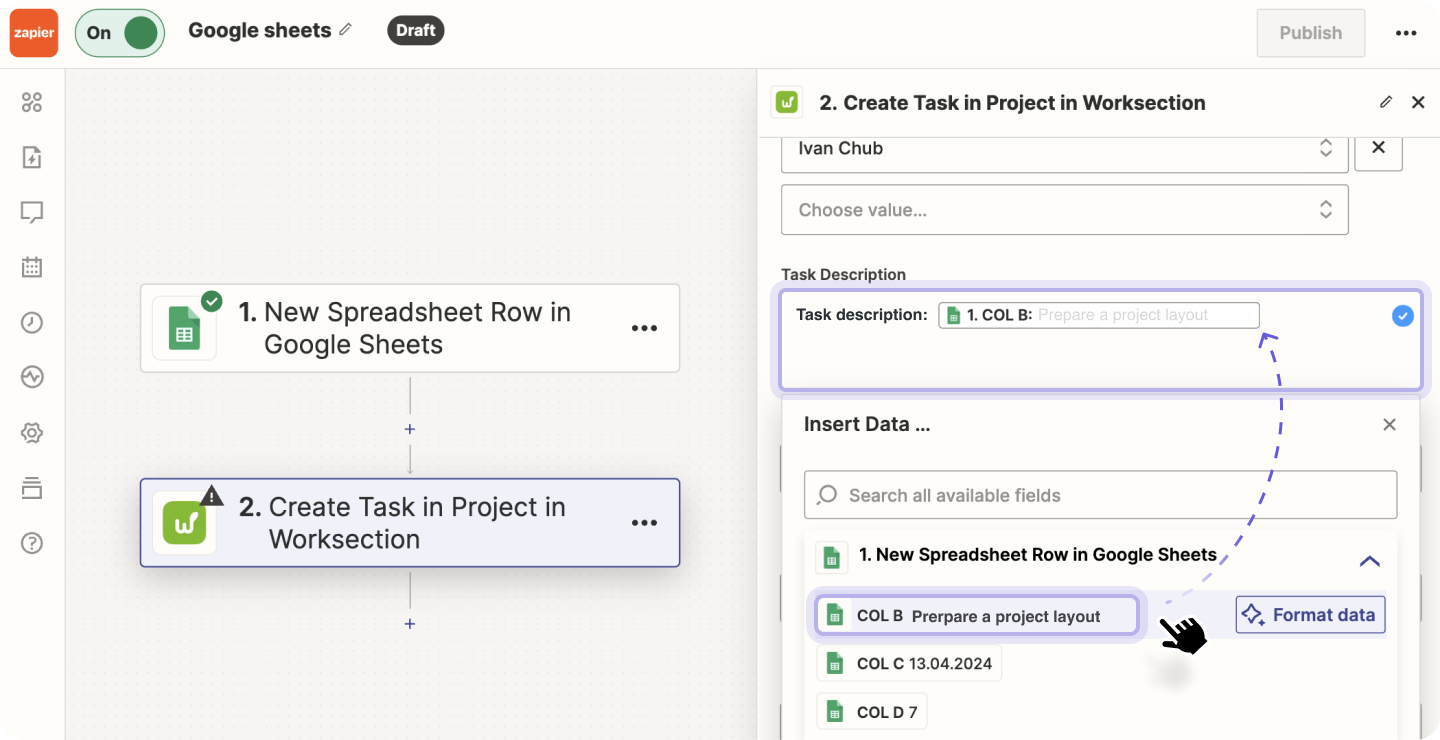 Assign tasks automatically: Google Sheets + Worksheet — Worksection Blog