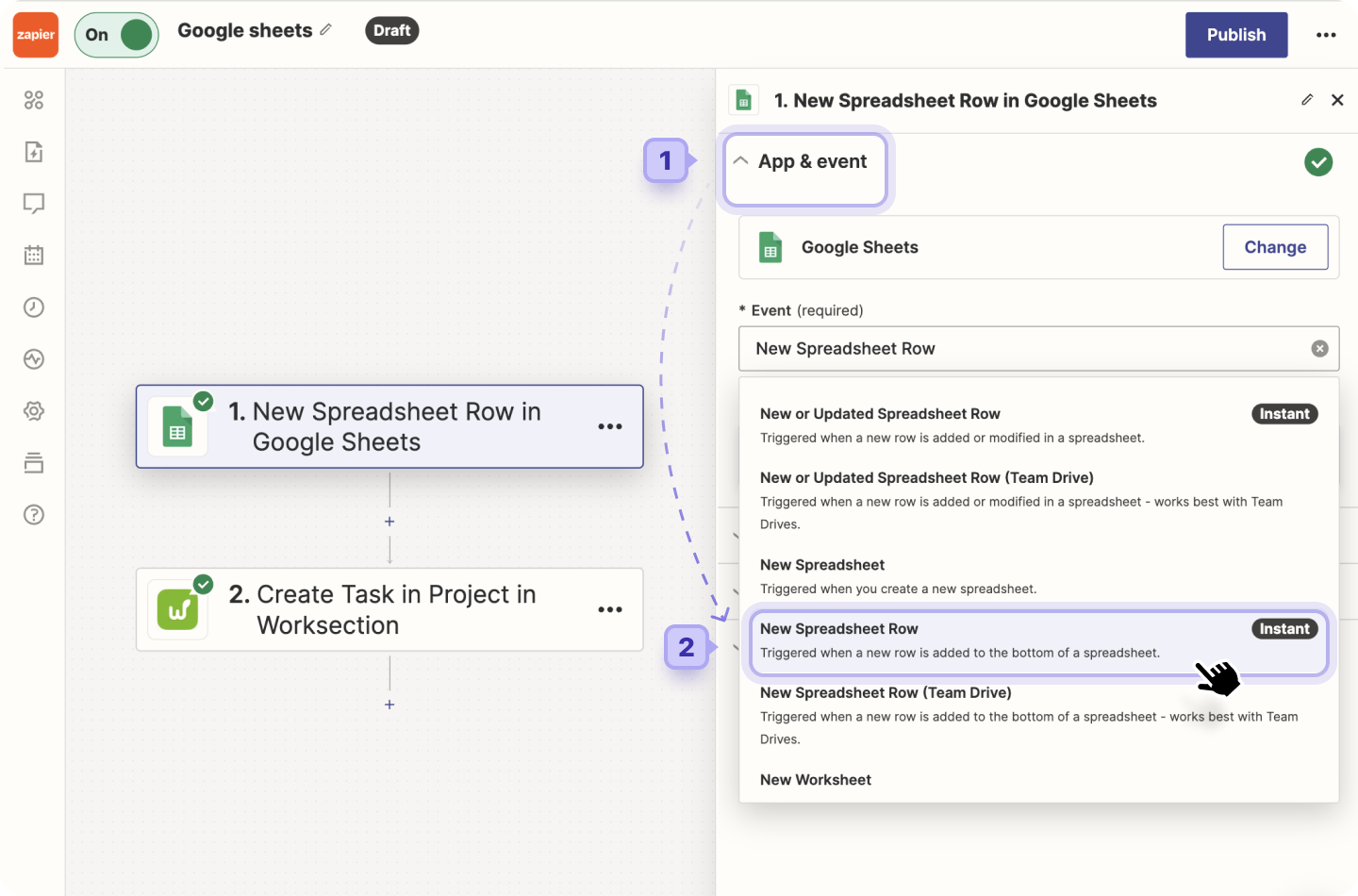 Assign tasks automatically: Google Sheets + Worksheet — Worksection Blog