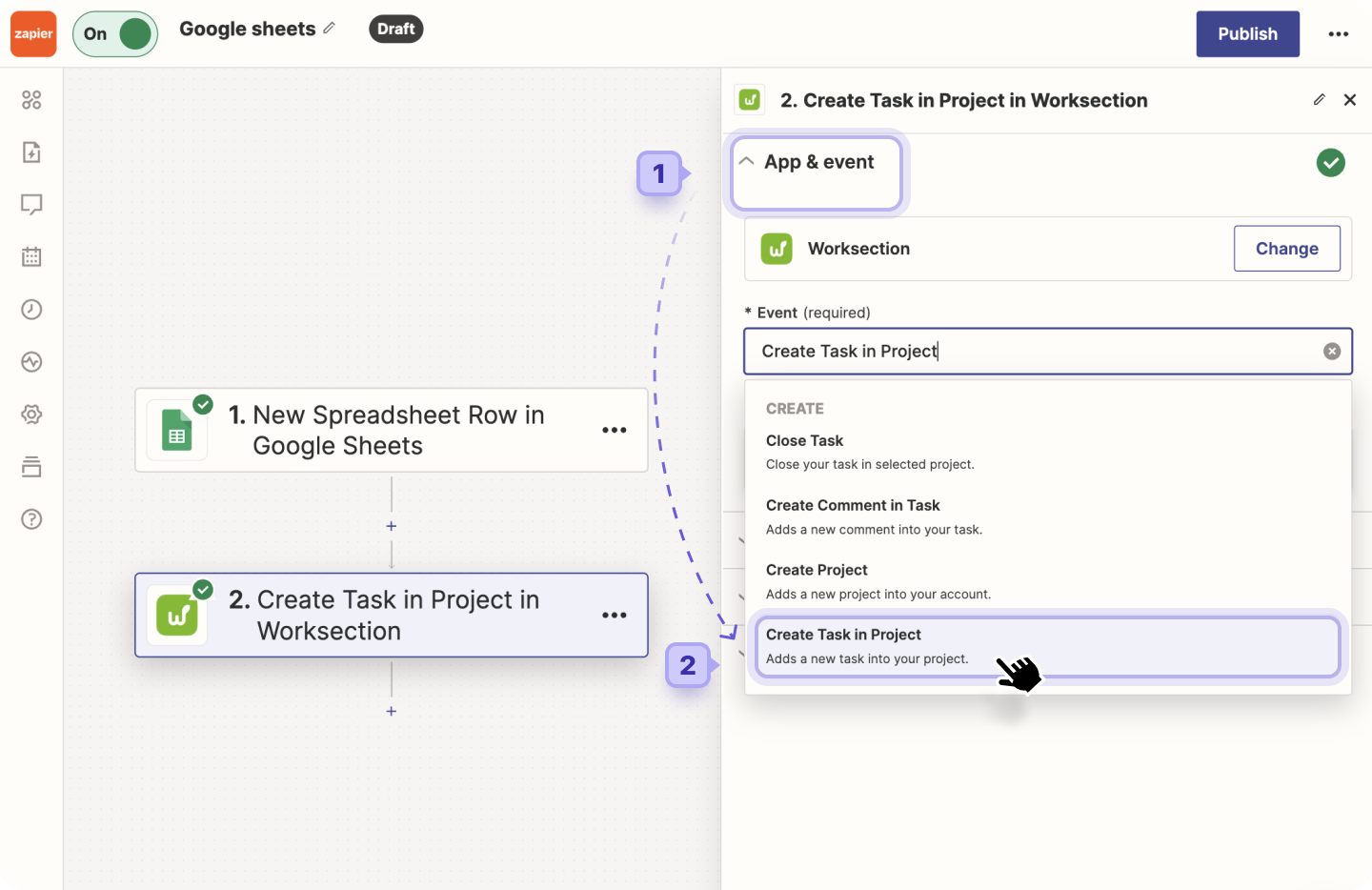 Assign tasks automatically: Google Sheets + Worksheet — Worksection Blog