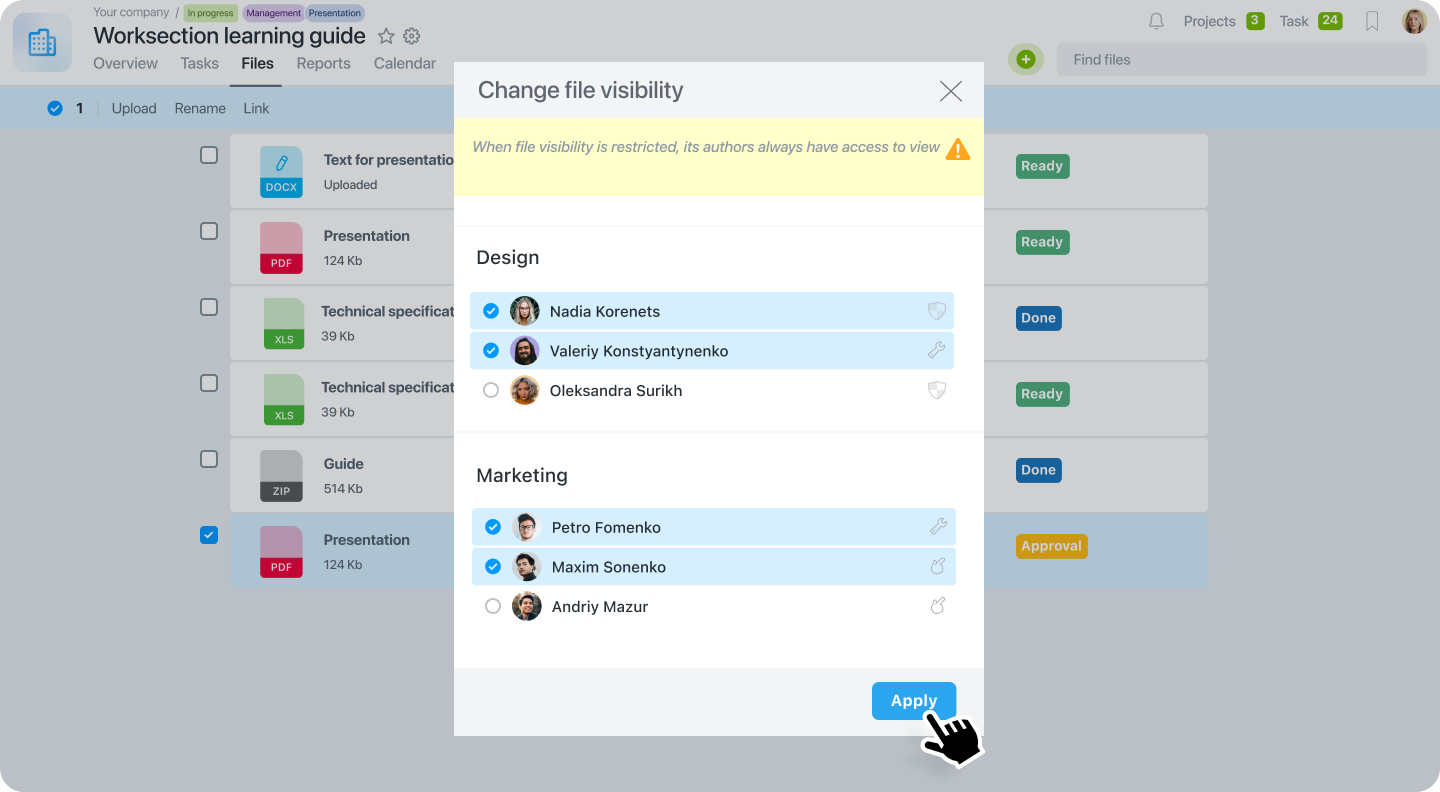How Worksection helps you avoid losing files and wasting time searching